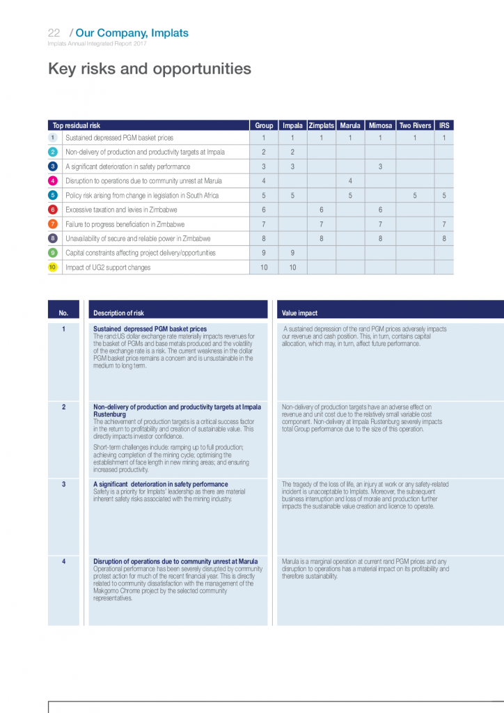 Risks and opportunities – Integrated Reporting Examples Database
