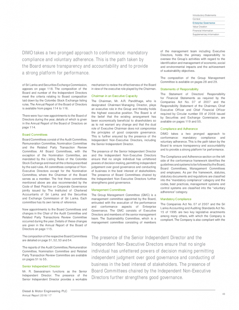 Governance – Integrated Reporting Examples Database