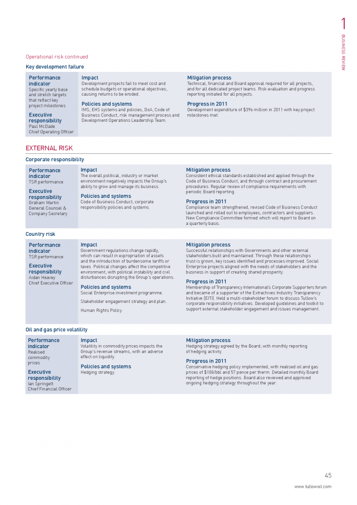 Risks and opportunities – Integrated Reporting Examples Database